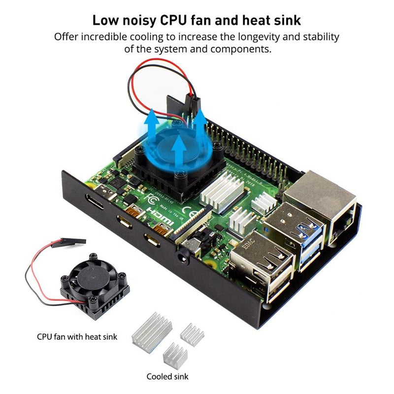 Raspberry Pi 4 Starter Kit with Aluminum Alloy Case and SD Card raspbe ...